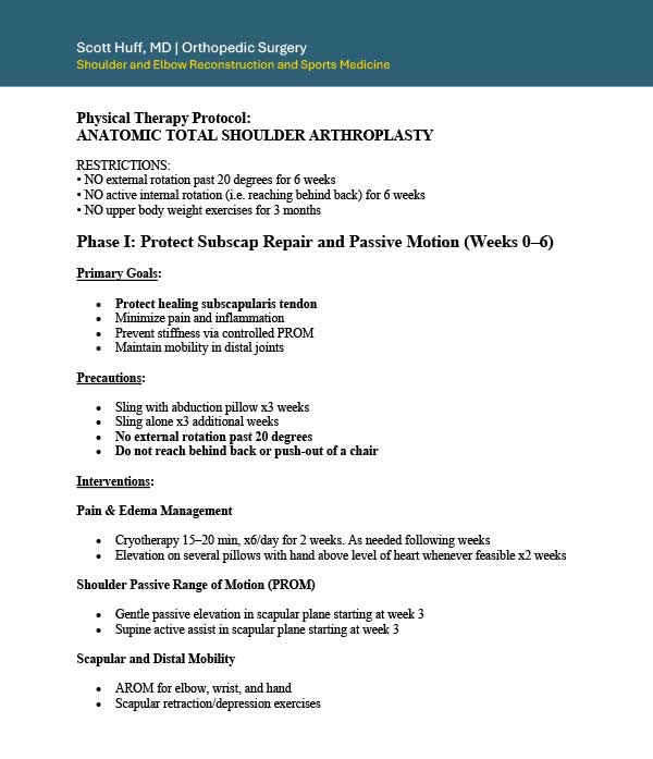 Hand Surgery & Orthopedic Surgery Columbus, OH - Physical Therapy Protocols